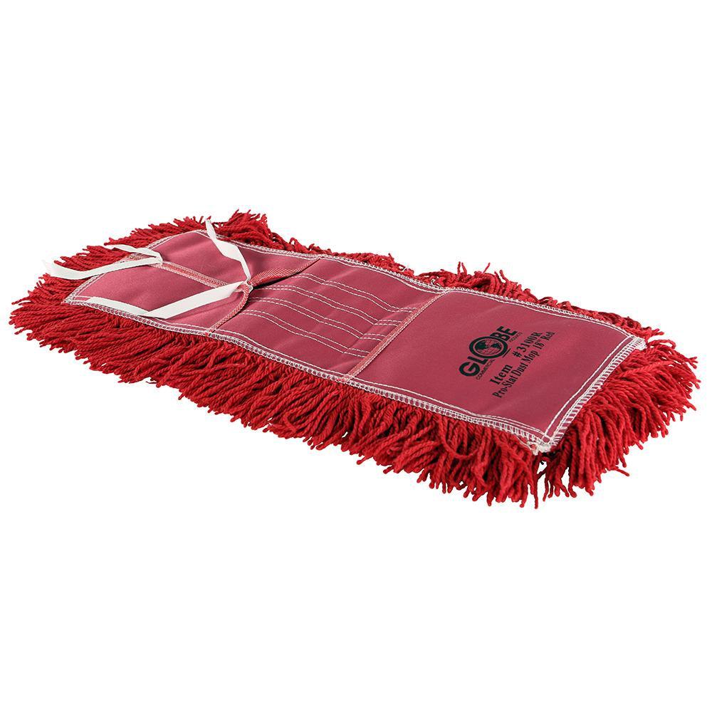 Pro-Stat Dust mop head 18" x 5" Red Tie-On — The Rag Factory